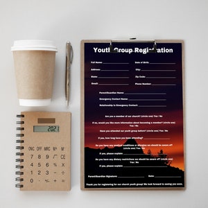 Printable Youth Group Registration Form Template - Easy to Customize ...