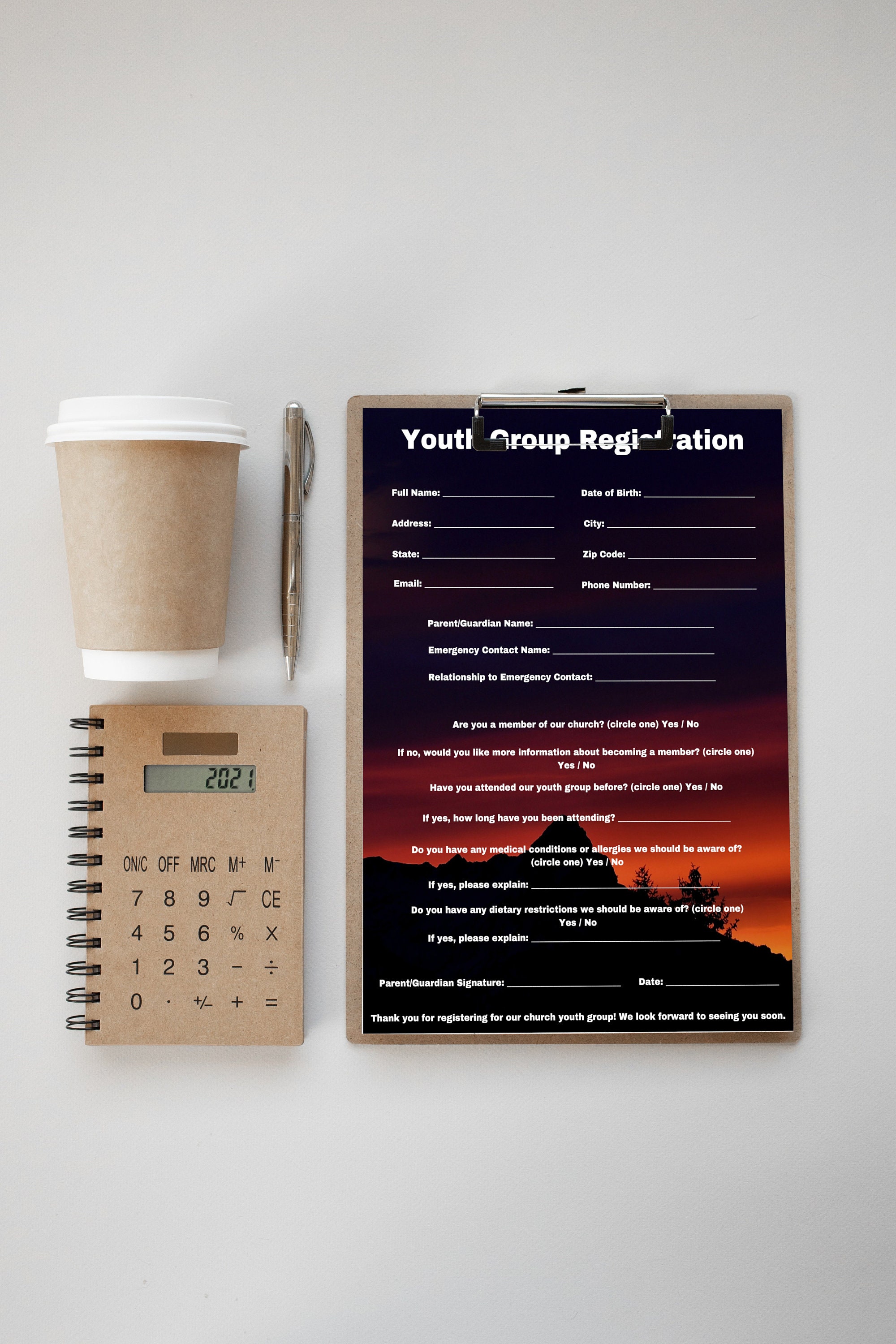 Printable Youth Group Registration Form Template - Easy to Customize ...