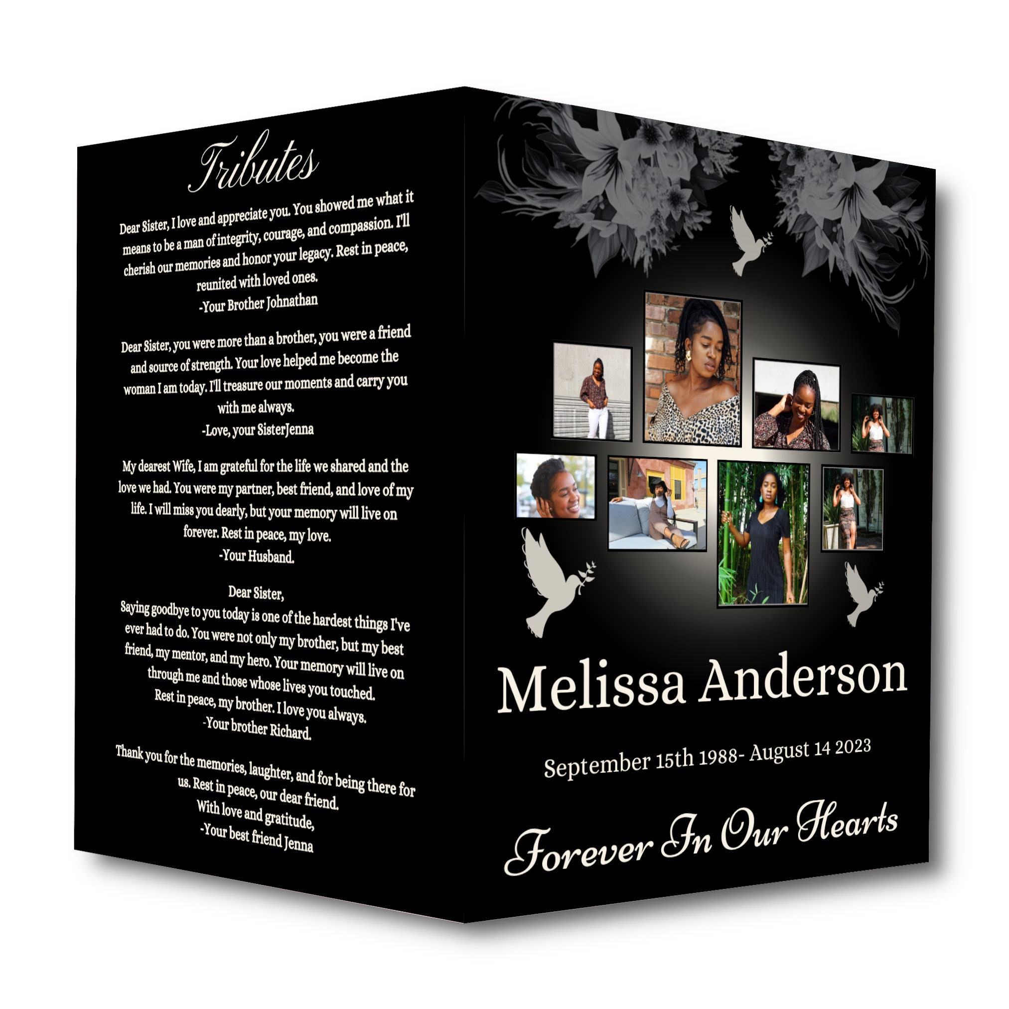 Editable Funeral Program Template | Self-editable With Free Canva ...