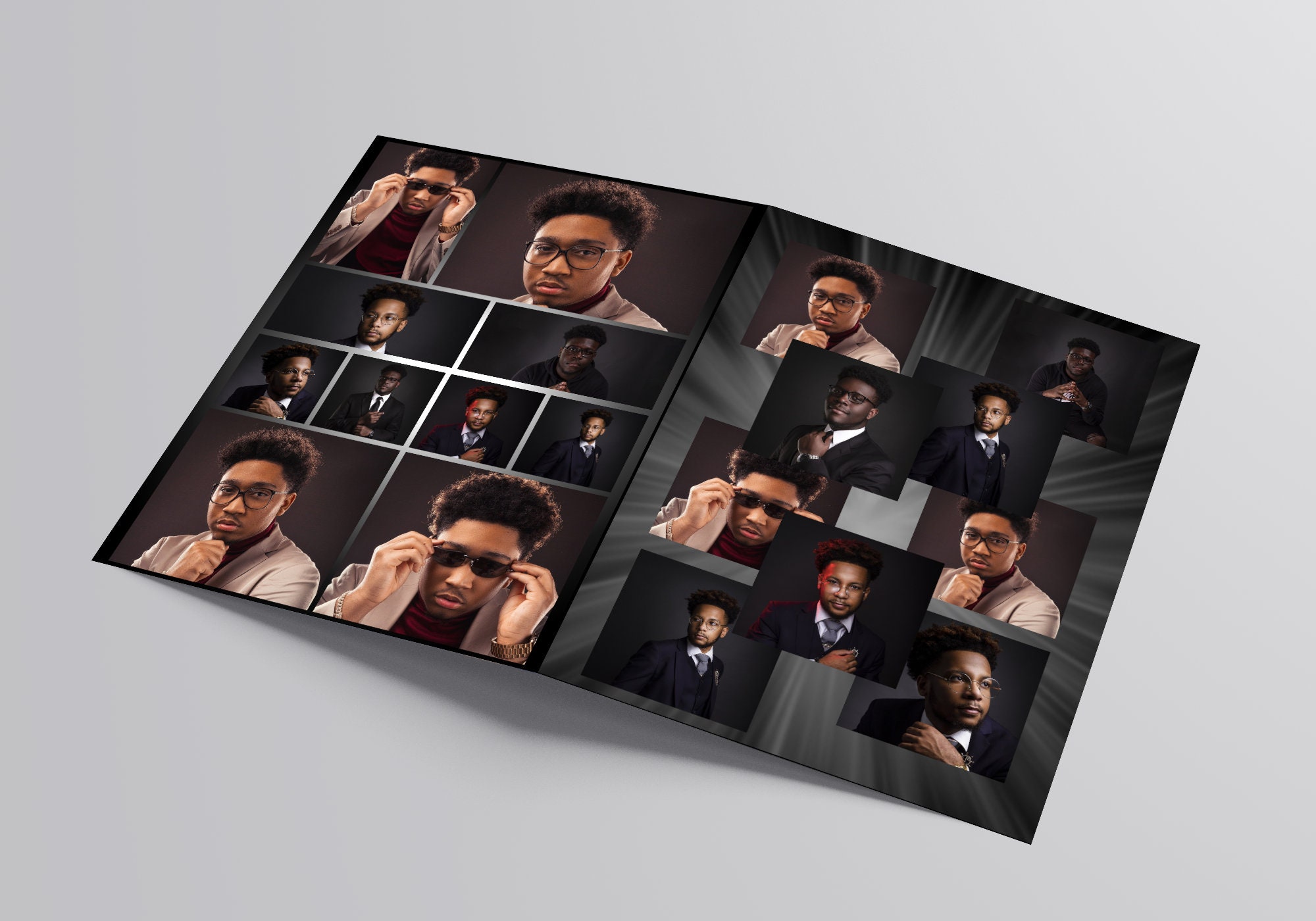 Customizable Funeral Program Template - White Glow Cover With 9 Photos ...