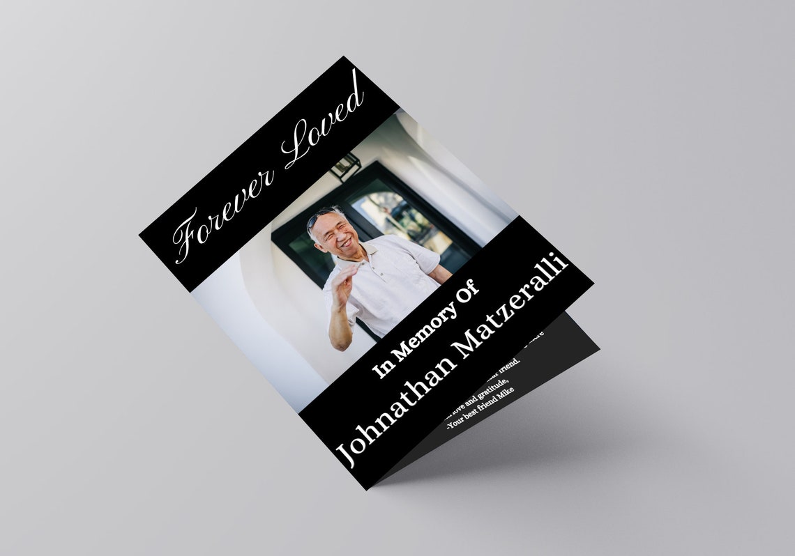 Funeral Program Brochure Template Simple 1 Image Design Self Edit in ...