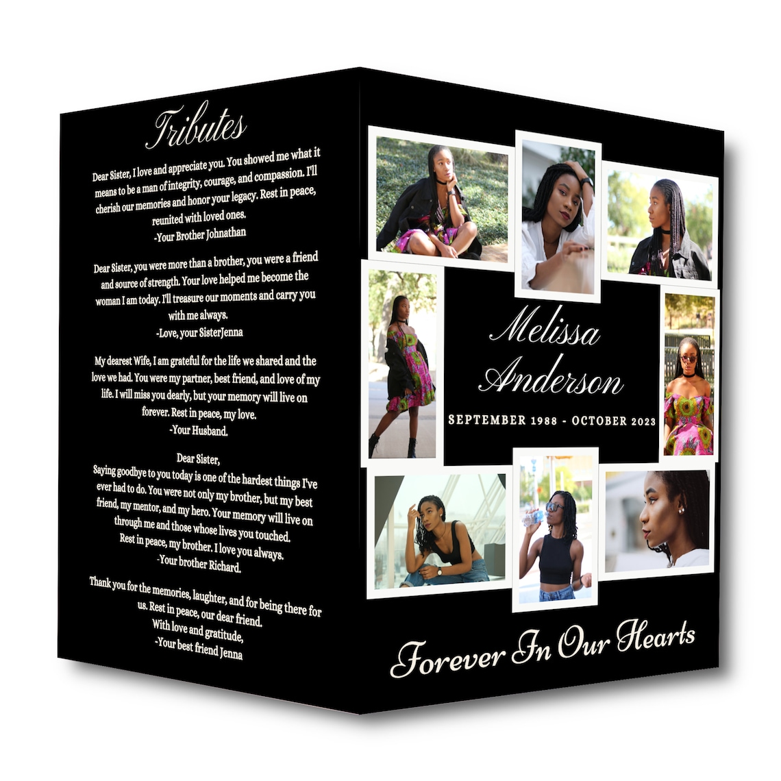 Funeral Program Template Brochure Self Edit Using Canva - Etsy