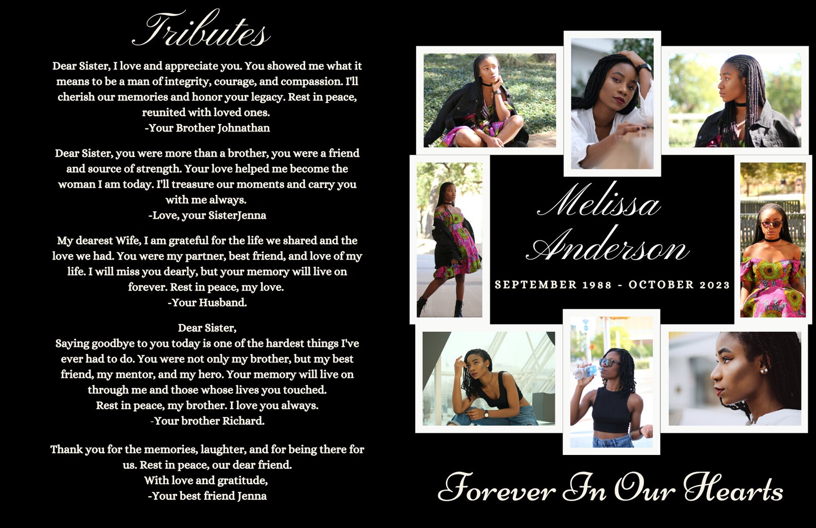 Funeral Program Template Brochure Self Edit Using Canva - Etsy