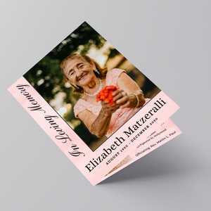 Funeral Program Bi-fold Brochure Template- Pink Women's Design- Self ...