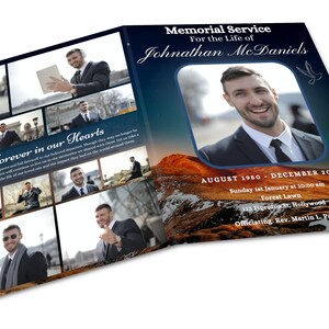 Editable Funeral Program Template | Customizable Memorial Brochure ...