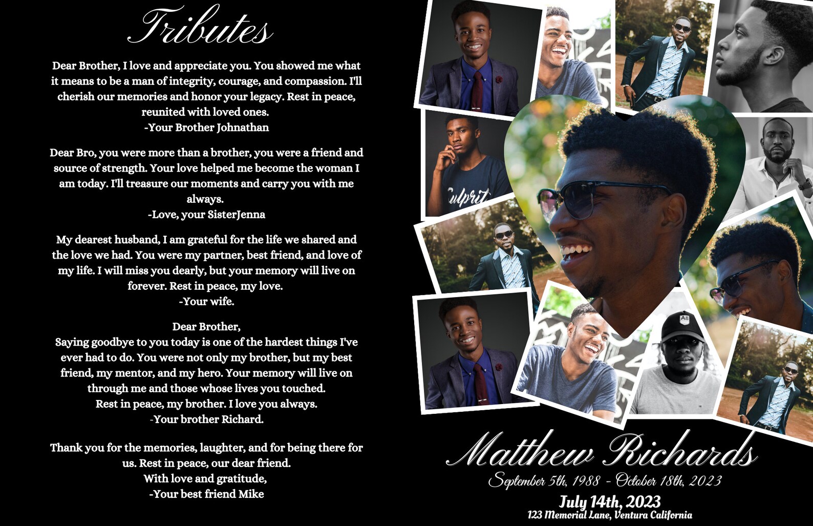 Editable Funeral Program Template | 4 Pages | Obituary & Order of ...