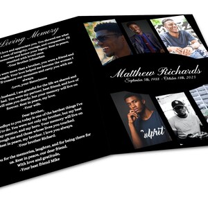 Funeral Program Template | Instant Download - Self Edit Online With ...