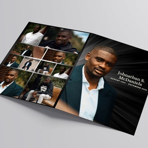 Funeral Program Template | 4 Page Booklet Elegant Design | Fully Self ...