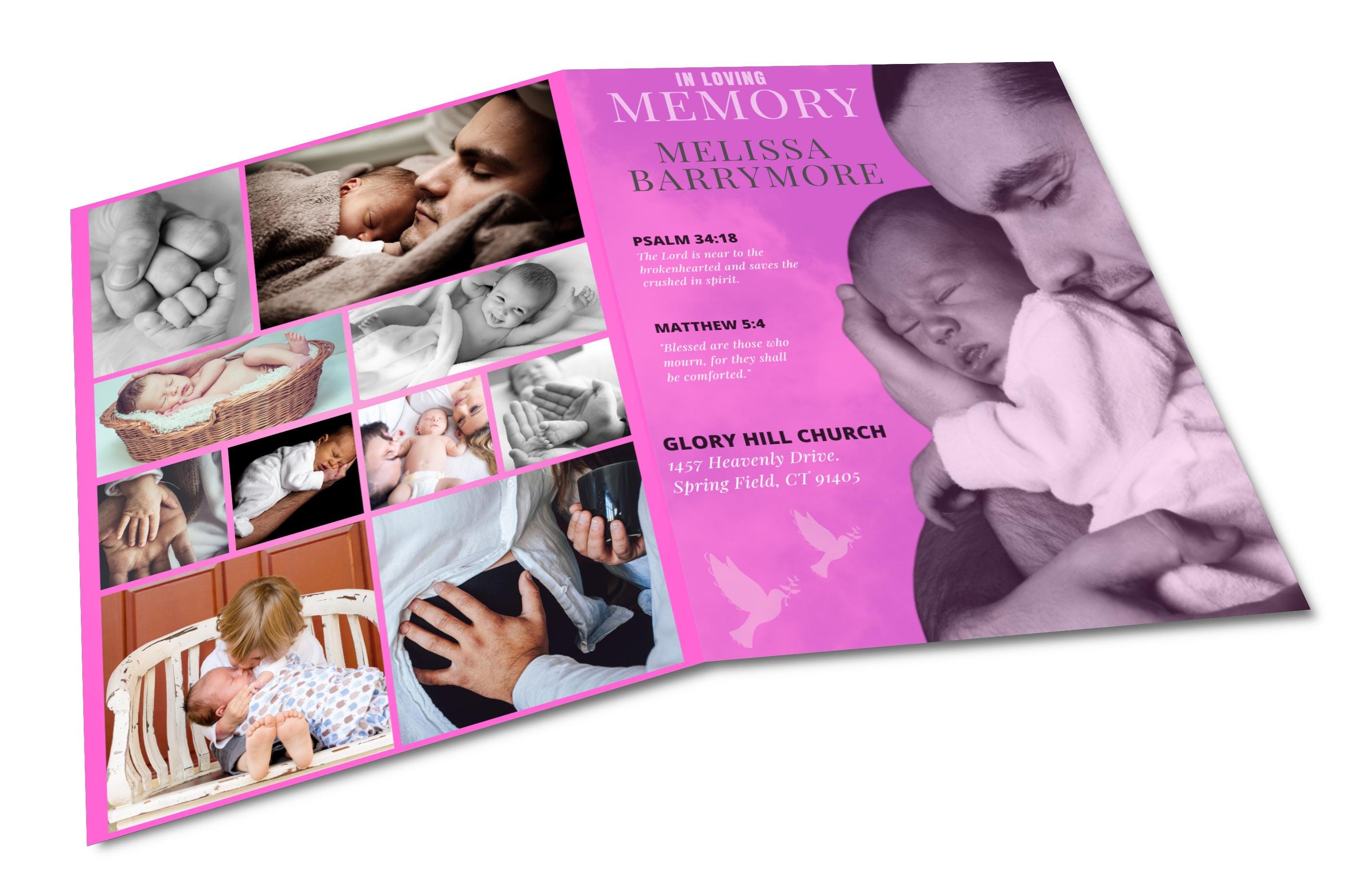 Baby Girl Funeral Program Booklet Template | Edit Using Canva Instantly ...