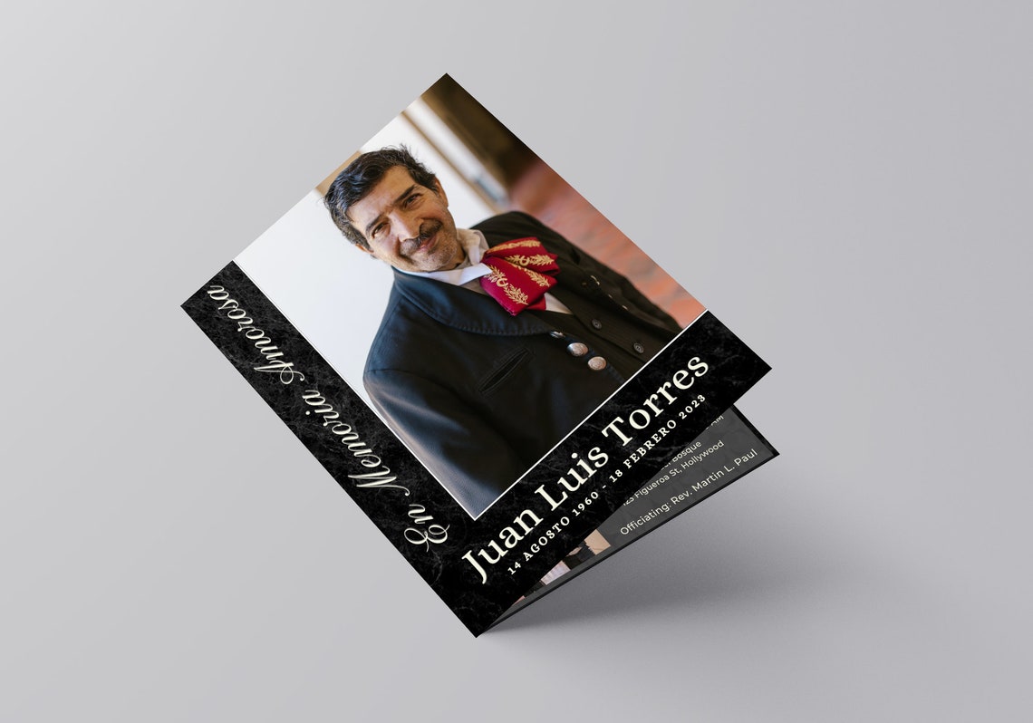 Spanish Funeral Program Brochure Template -folleto Del Programa ...