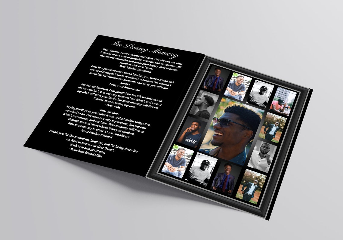 Funeral Program Brochure Template | Instant Download - No Waiting ...