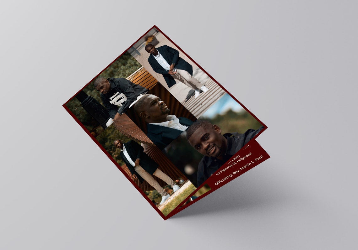 Editable Funeral Program Template 4 Pages Full Page Photo Collage ...
