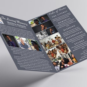 Funeral Program Brochure Template | Fully Self Customizable | Instant ...