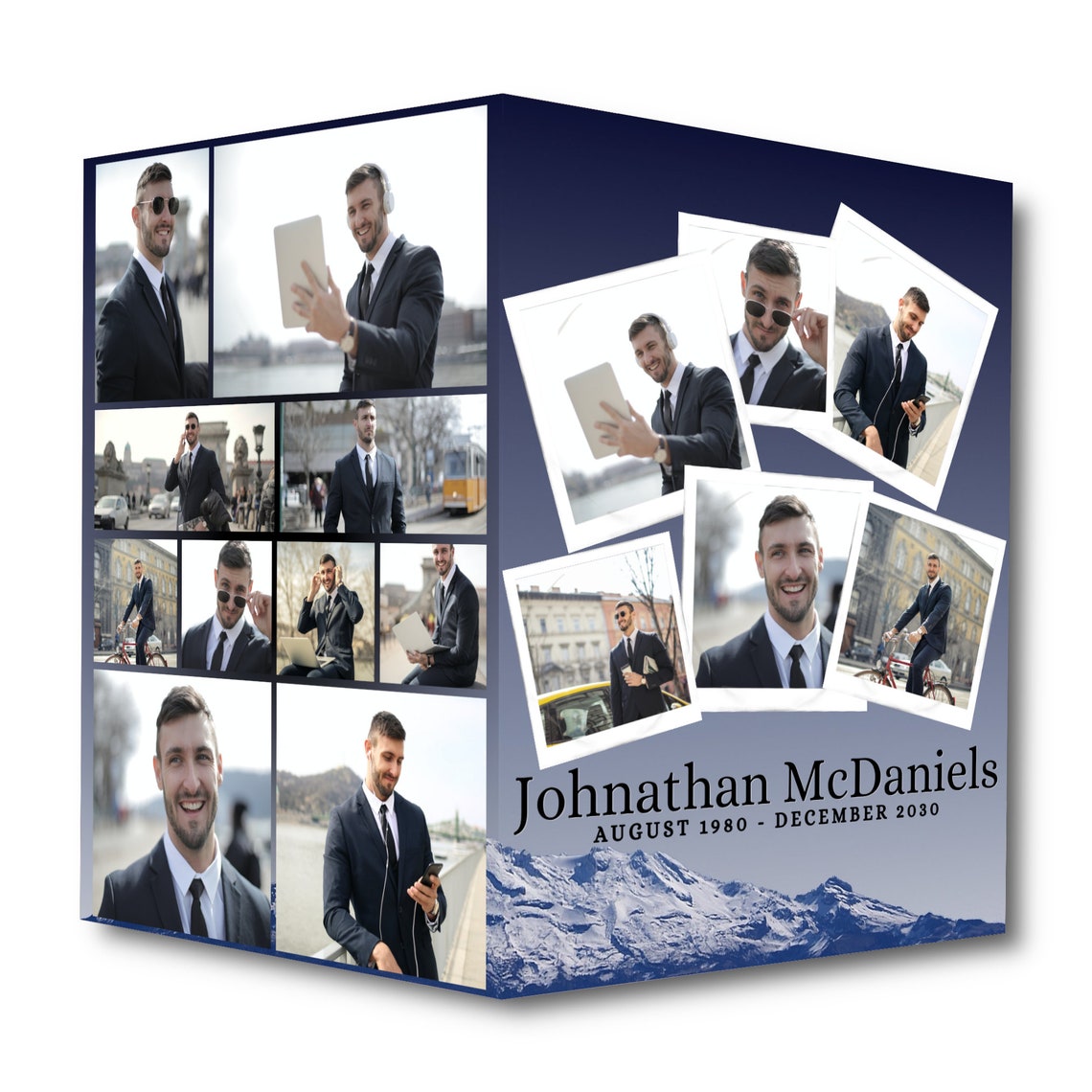 Personalized Funeral Program With Photo Collage 4 Pages Editable Canva ...