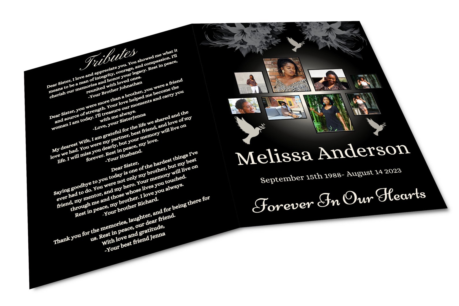 Editable Funeral Program Template | Self-editable With Free Canva ...