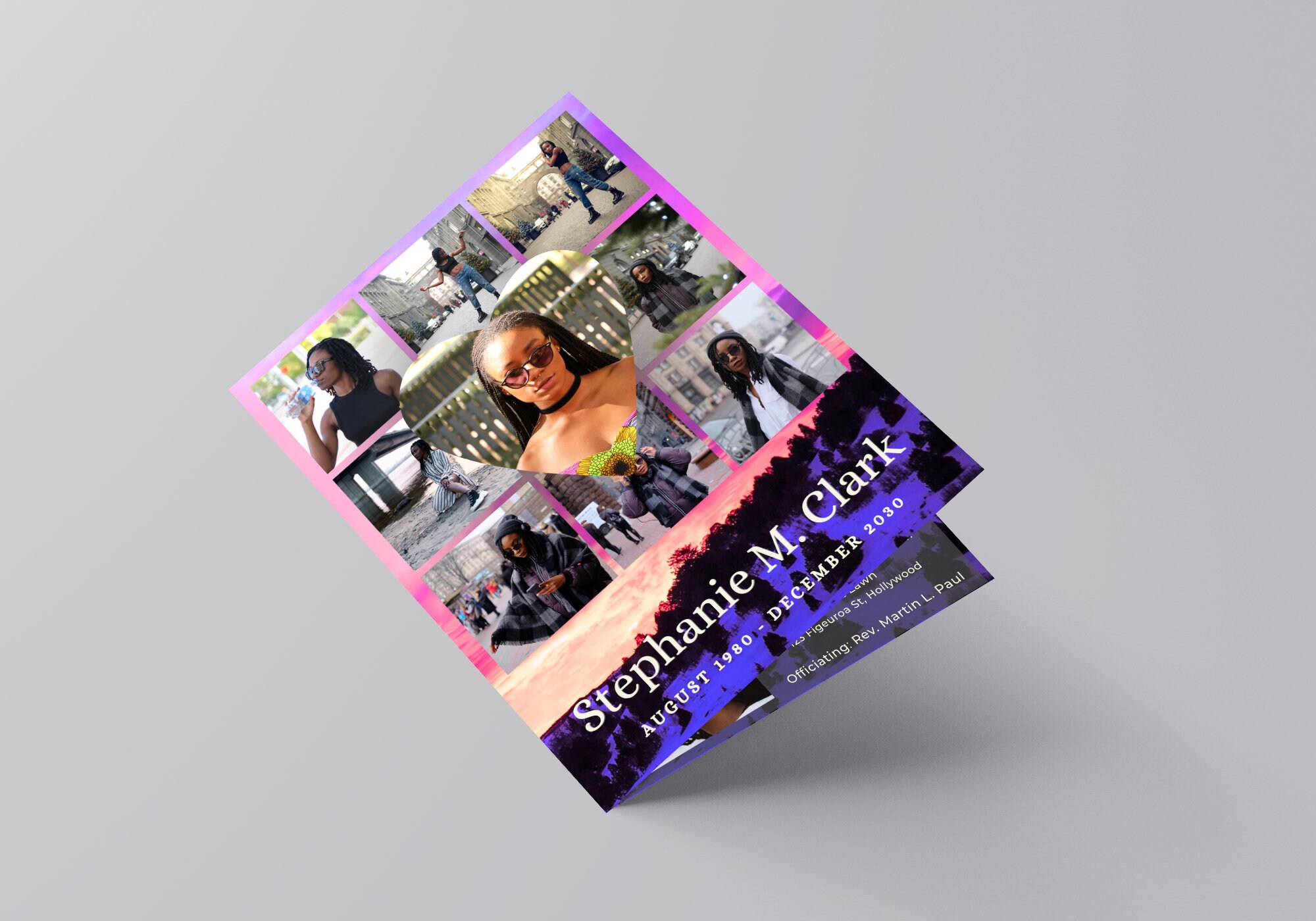 Heartfelt 4-page Funeral Program Template | Customizable Canva Design ...