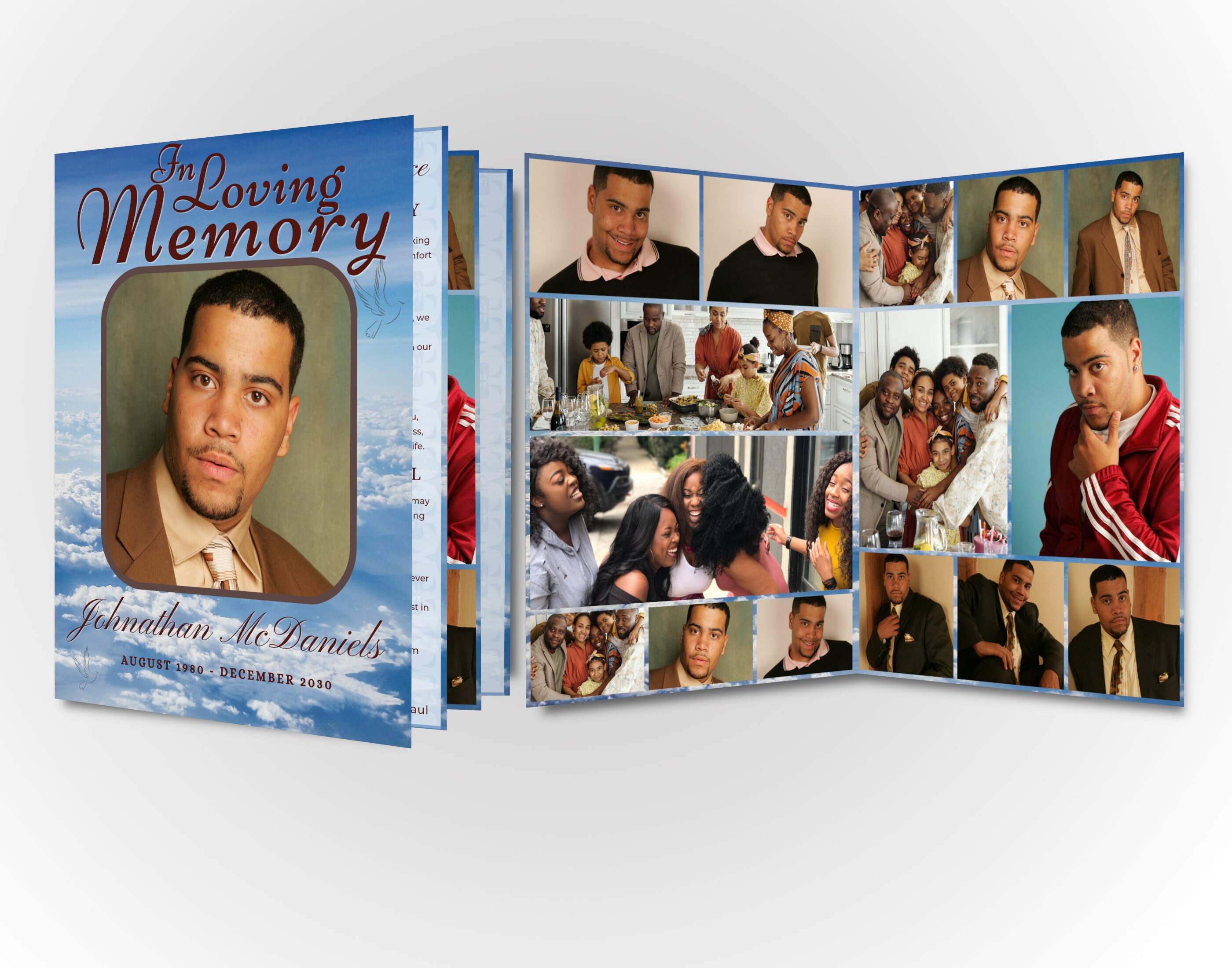 8 Page Funeral Program Pamphlet - Obituary Custom Template Design ...