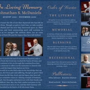 Obituary Funeral Program Template - Night Sky Template Design - Self ...