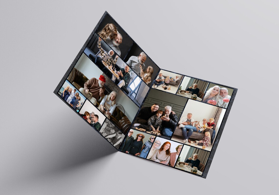 8 Page Funeral Booklet Canva Template- 3 Image Collage Design Fully ...