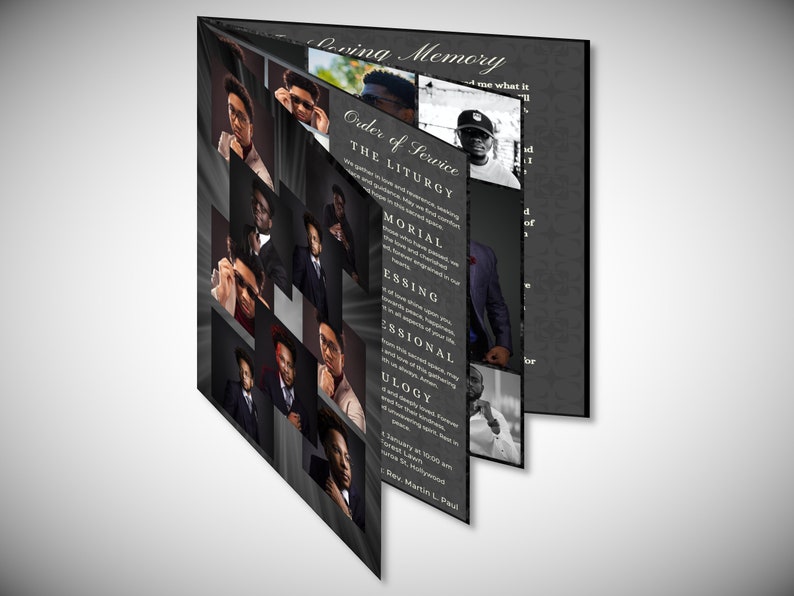 Elegant 8 Page Funeral Program Booklet | Photo Gallery - Order of ...