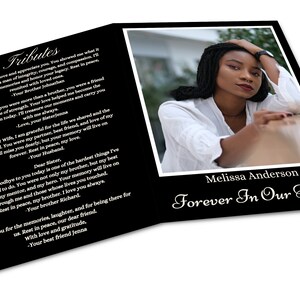 Obituary Program Template - Large Framed Photo on Cover With Order of ...