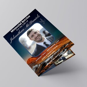 Editable Funeral Program Template | Customizable Memorial Brochure ...