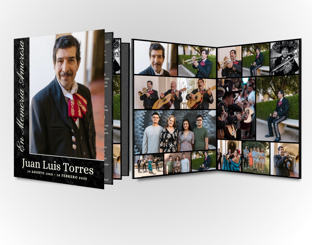 Spanish Funeral Program Template | 8 Page Booklet | Order of Service ...