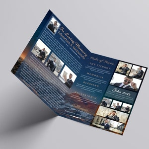 Editable Funeral Program Template | Customizable Memorial Brochure ...