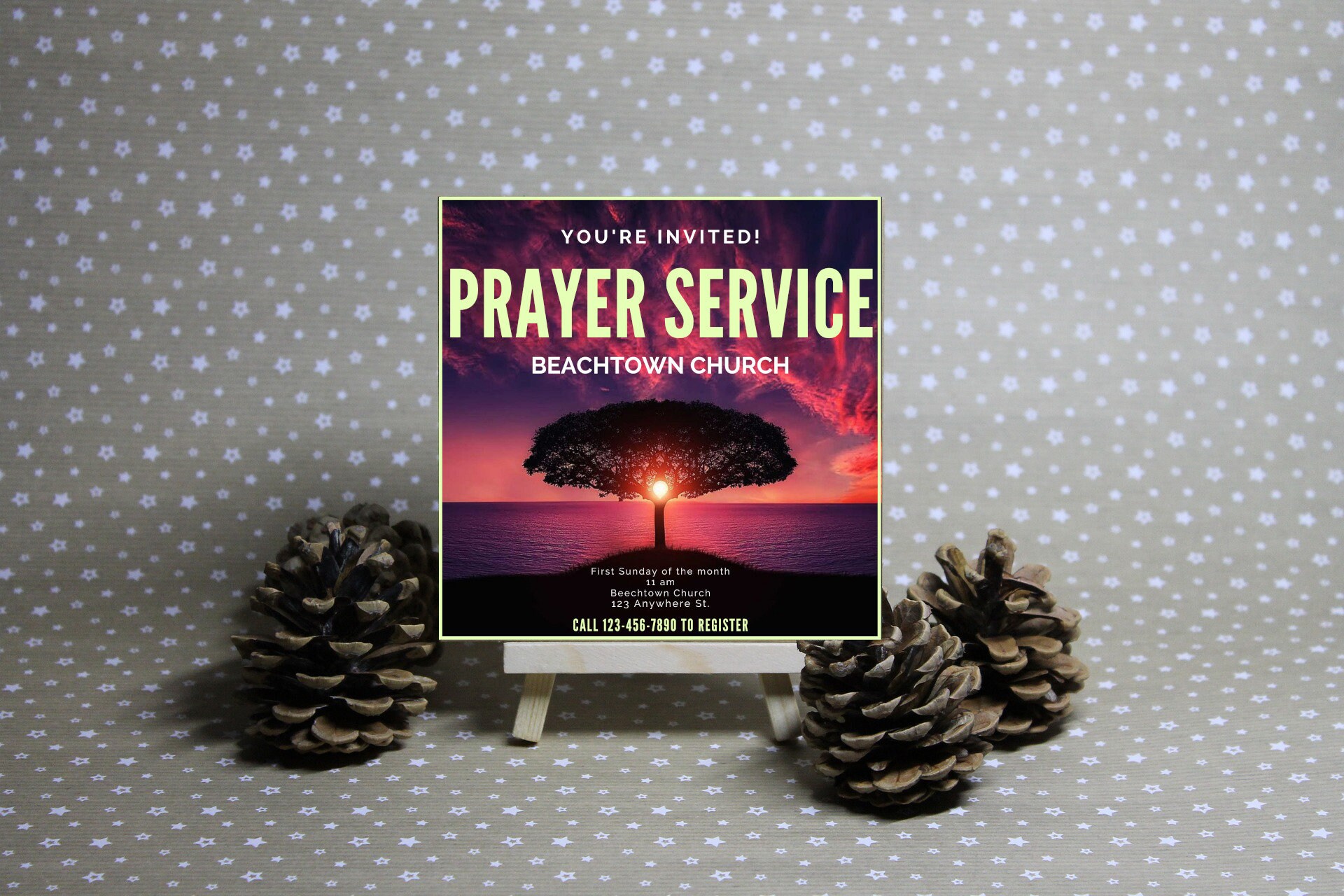 Editable Church Prayer Service Invitation Template | Beautifully ...