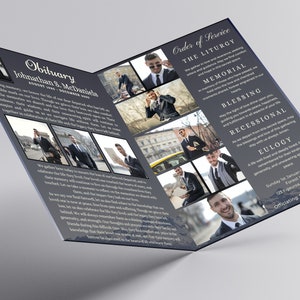 Personalized Funeral Program With Photo Collage | 4 Pages | Editable ...