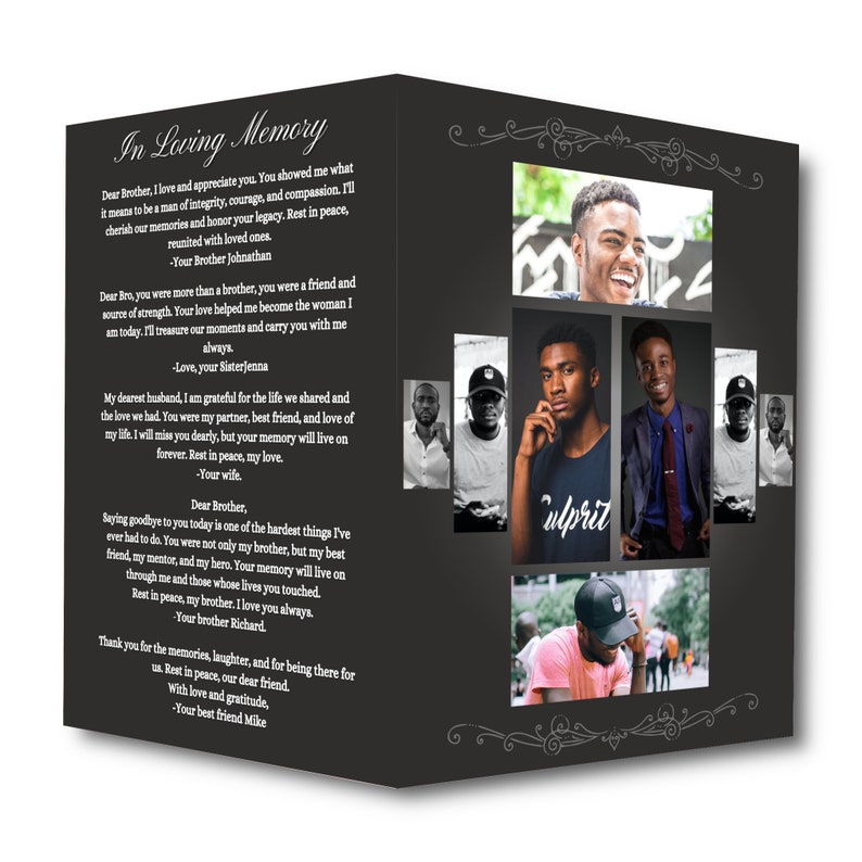 Funeral Program Template | DIY Edit Using Canva | Instant Download - No ...