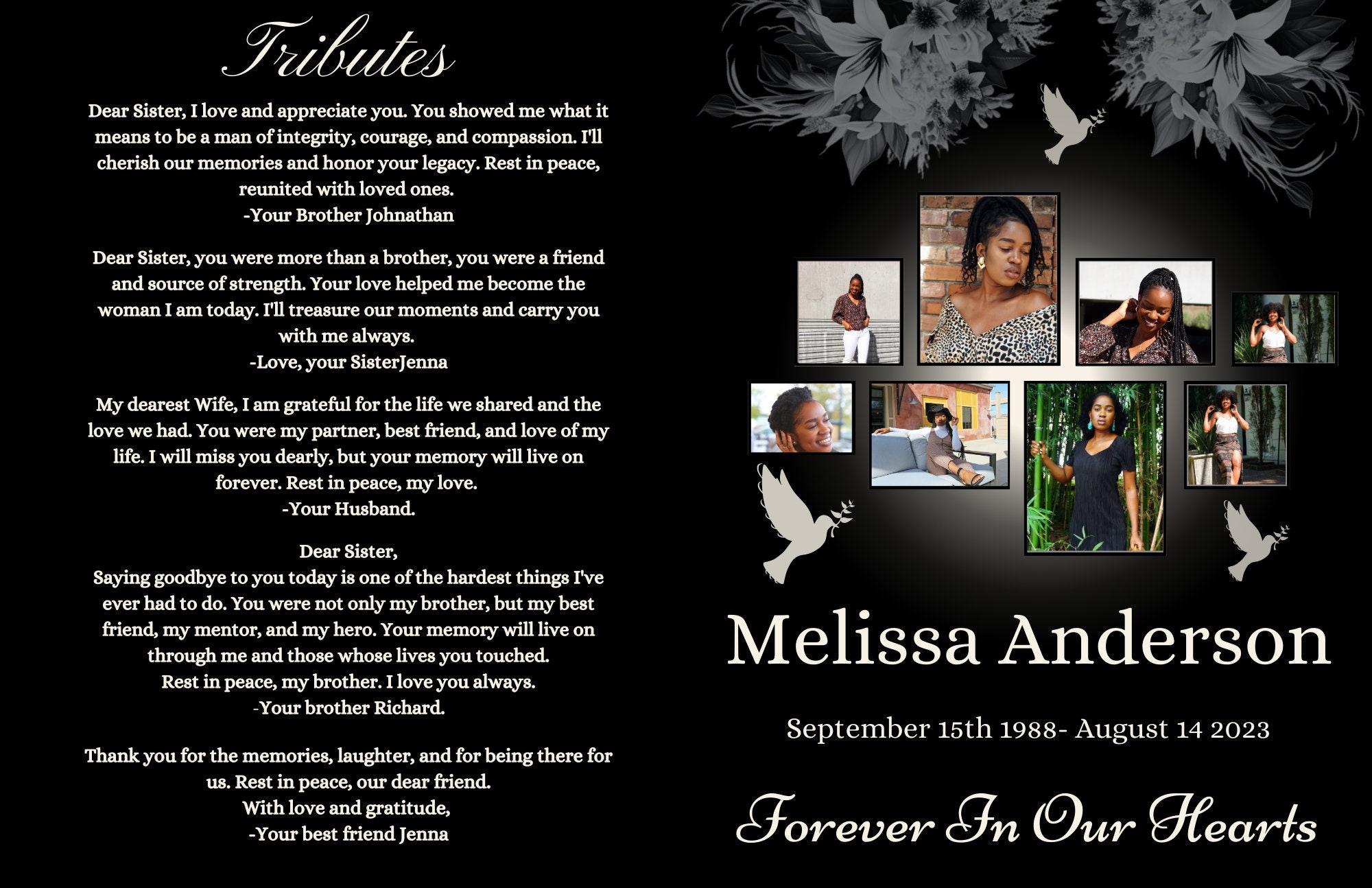 Editable Funeral Program Template | Self-editable With Free Canva ...