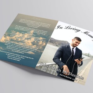 Editable Funeral Service Program | Customizable Memorial Brochure ...