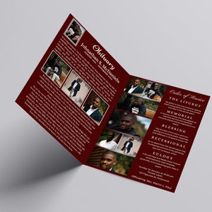 Editable Funeral Program Template | 4 Pages | Full Page Photo Collage ...