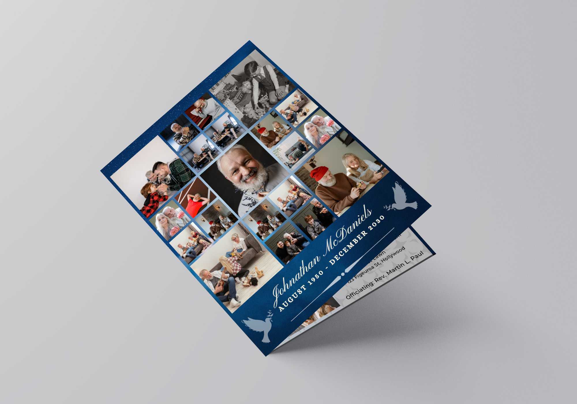 Funeral Program Booklet Template | Beautiful Photo Collage | 4 Pages ...