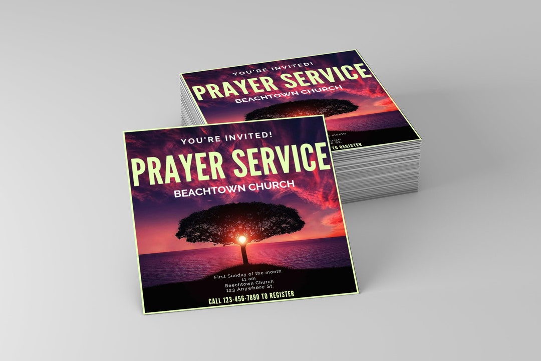 Editable Church Prayer Service Invitation Template | Beautifully ...