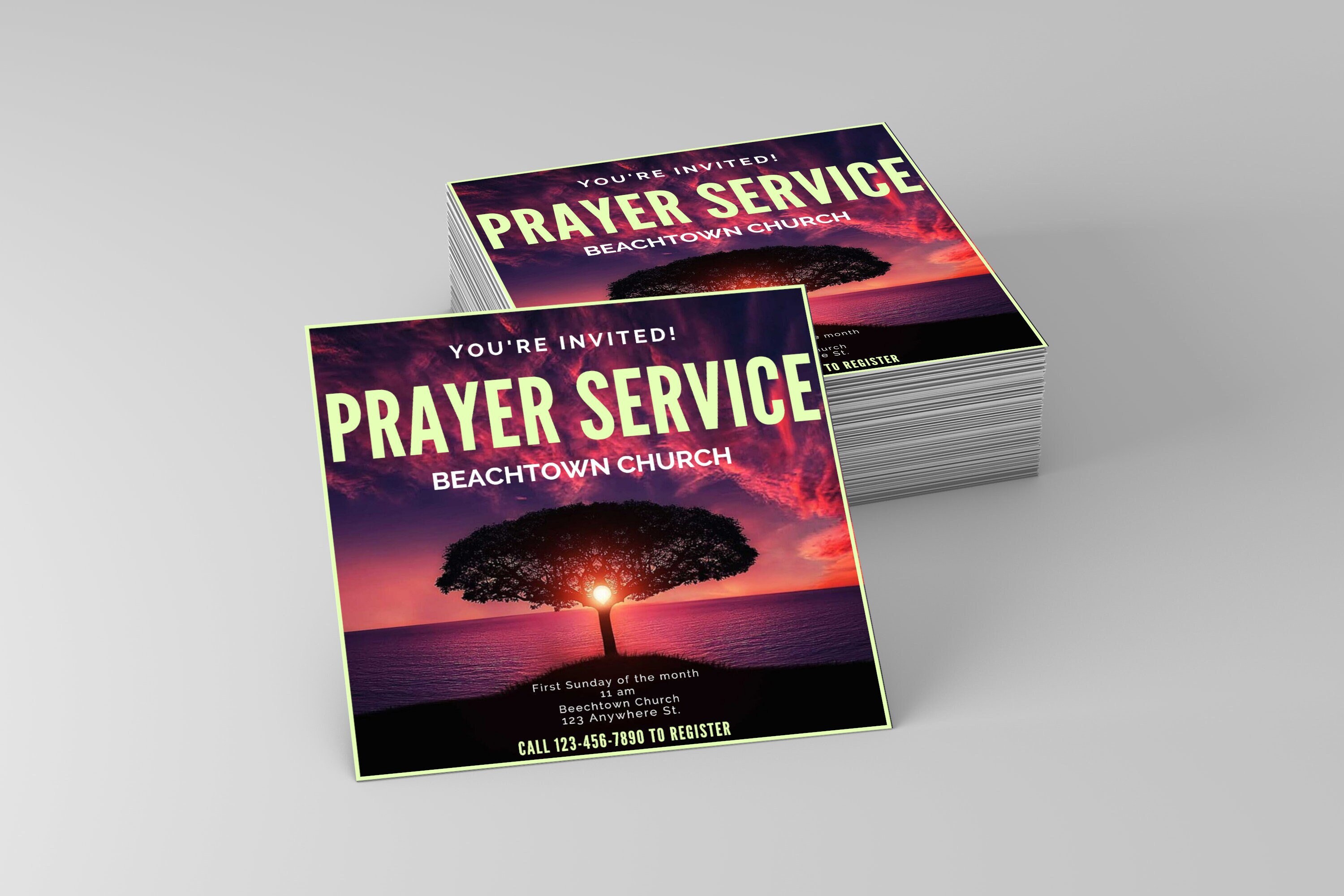 Editable Church Prayer Service Invitation Template | Beautifully ...