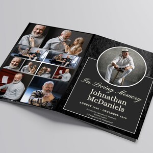 Obituary: 8-page Funeral Brochure Template | Editable Canva Funeral ...