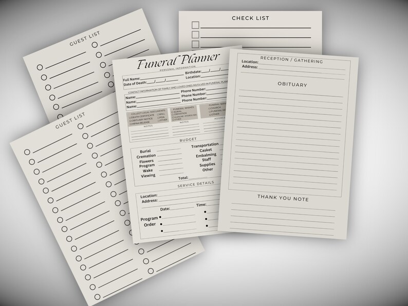 Plan a Meaningful Farewell With Our 5 Page Printable Funeral Planner ...