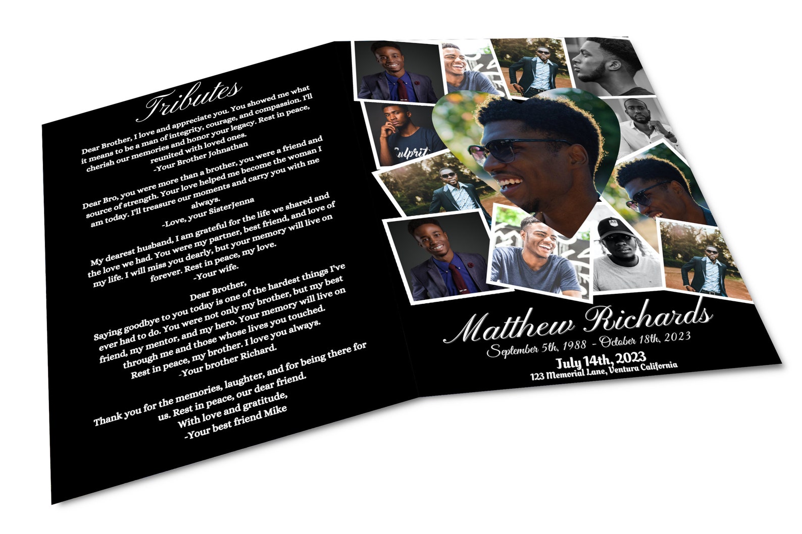 Editable Funeral Program Template | 4 Pages | Obituary & Order of ...