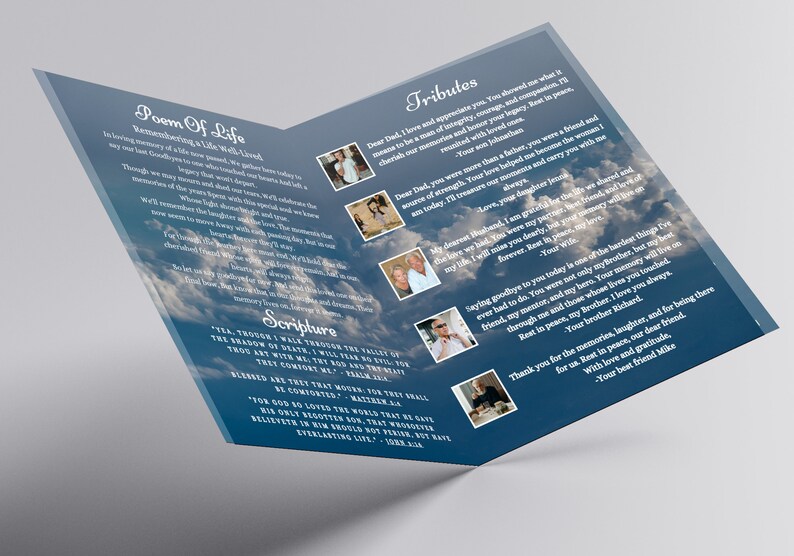 Personalized Funeral Program Brochure | 8 Pages | Editable Canva ...