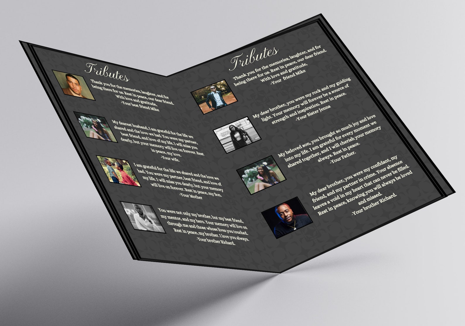 12 Page Funeral Program Template Brochure | Self Edit Using Canva ...