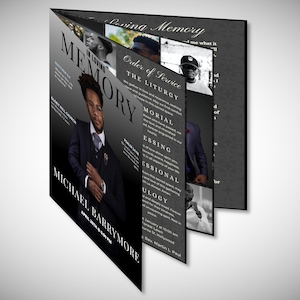8 Page Funeral Program Template | Modern Magazine Style Design ...