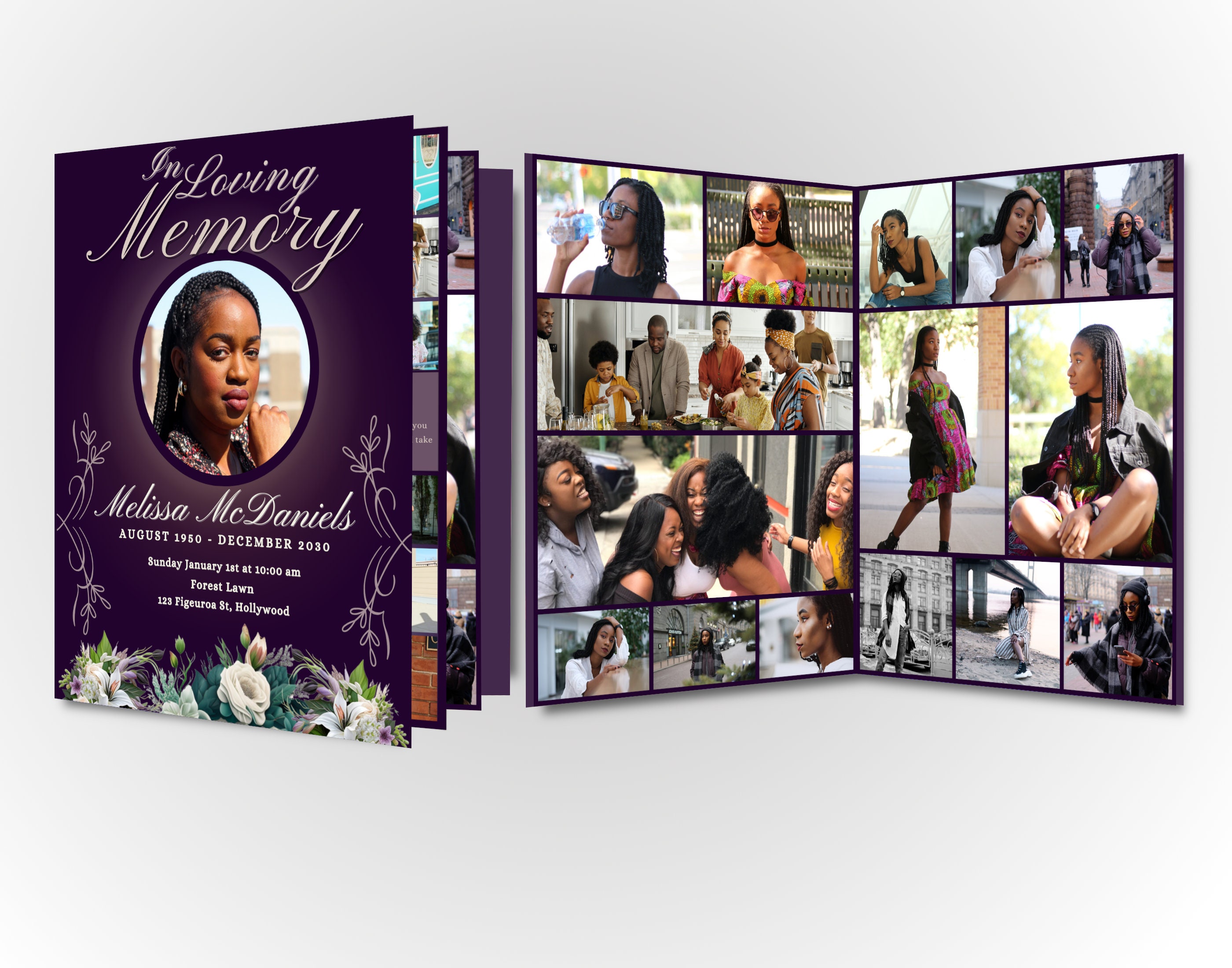 8 Page Funeral Program Template Booklet | Photo Gallery - Order of ...