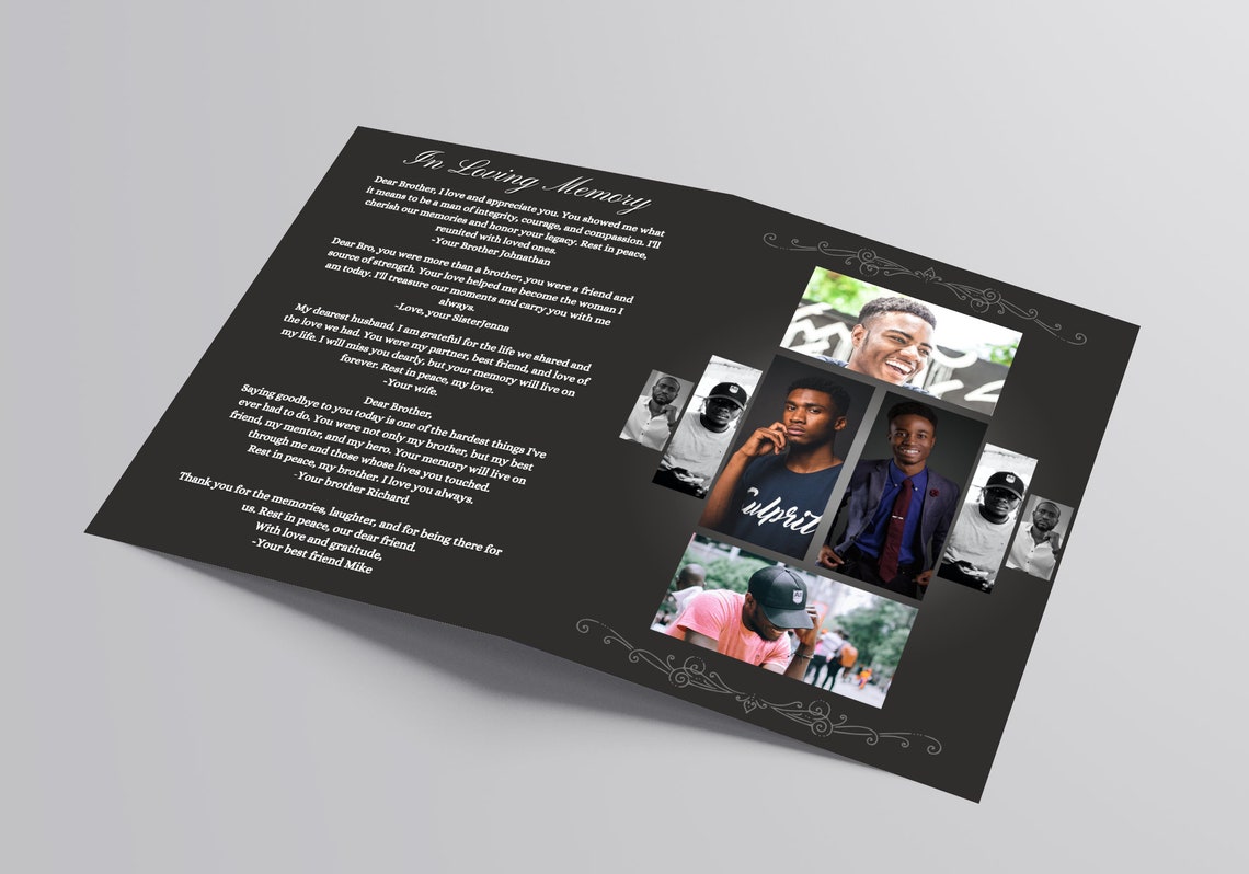 Funeral Program Template DIY Edit Using Canva Instant Download No ...