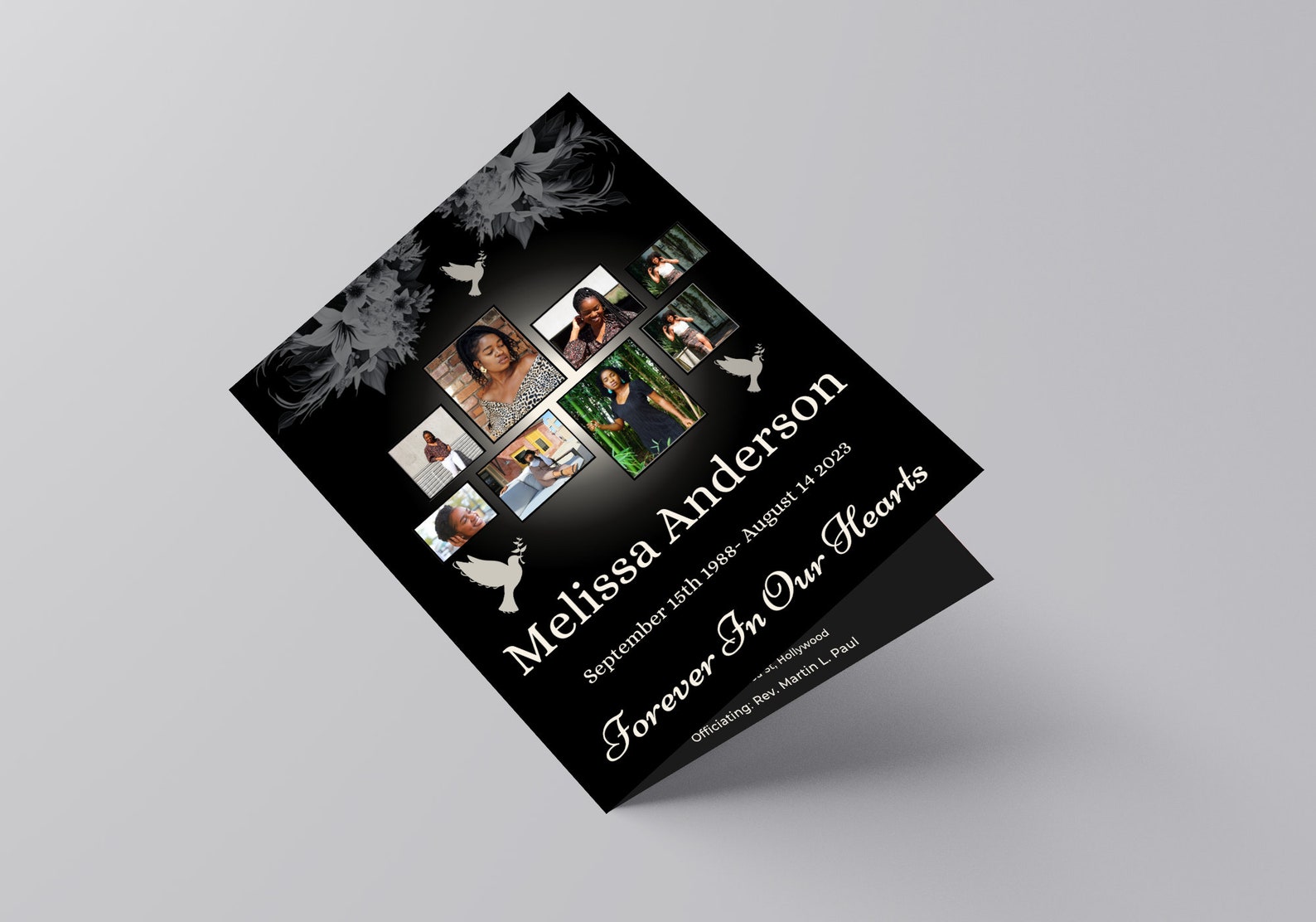 Editable Funeral Program Template | Self-editable With Free Canva ...