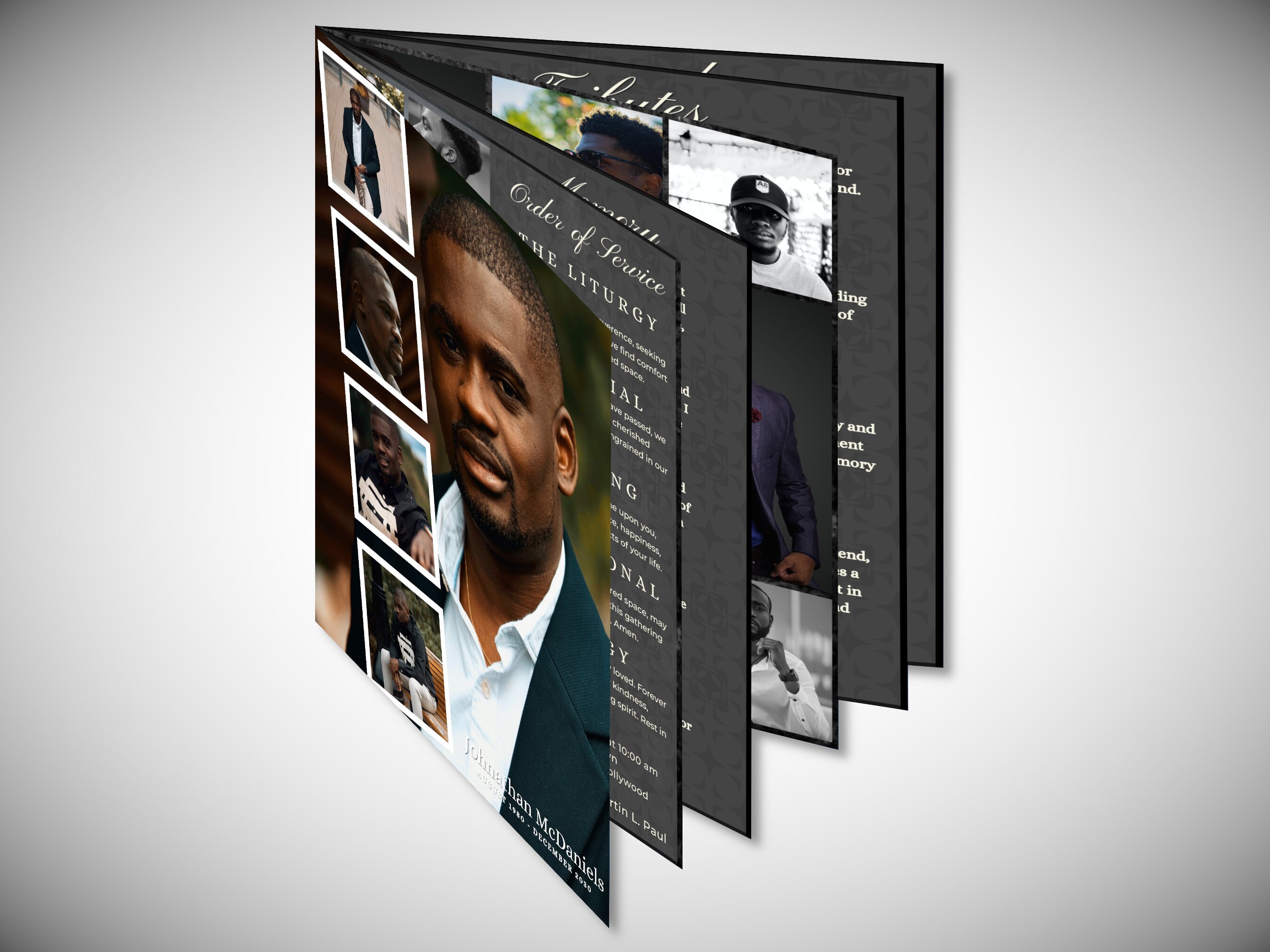 12 Page Funeral Program Booklet Template | Tributes, Order of Service ...