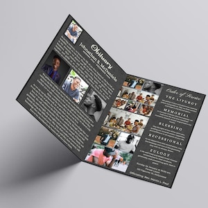 Magazine Style Funeral Program Template | 4 Page Booklet | Obituary and ...