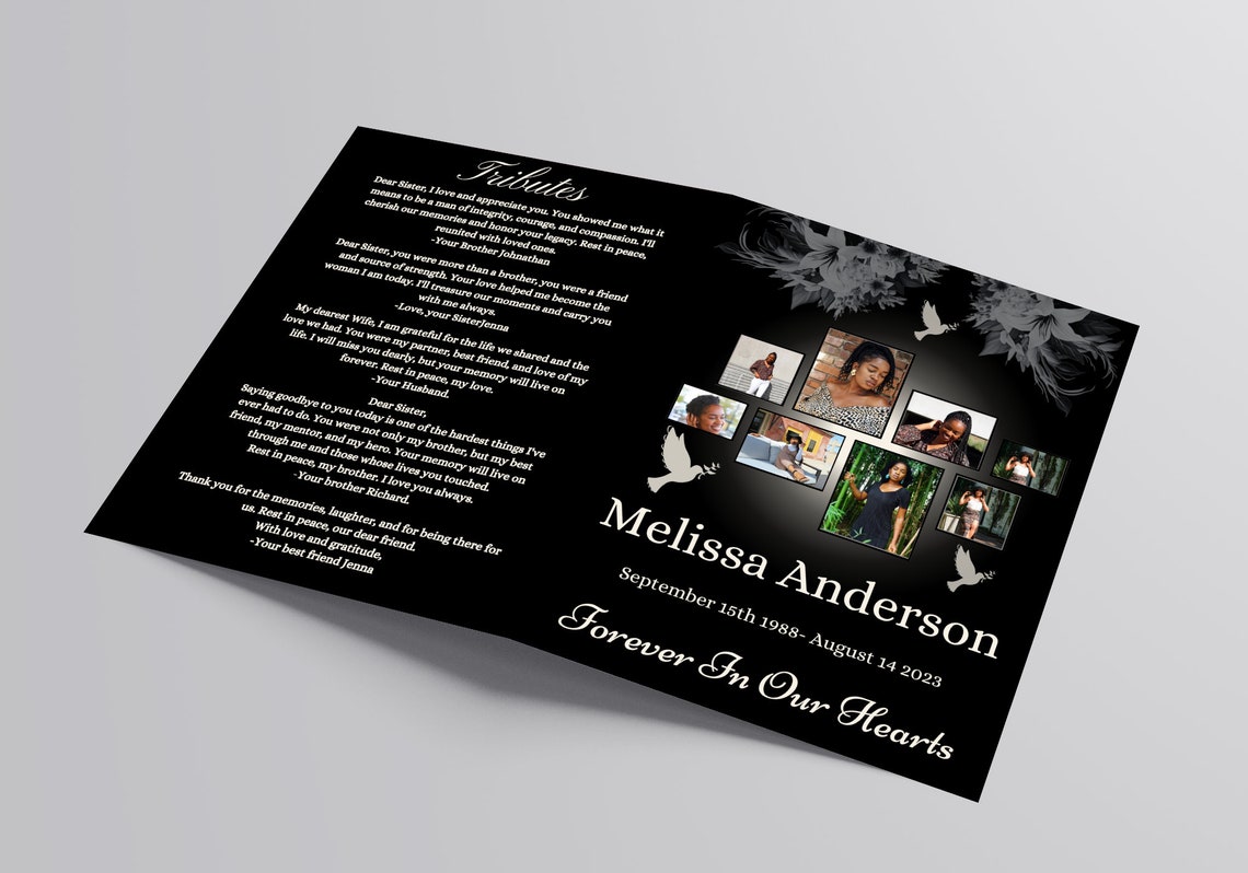 Editable Funeral Program Template Self-editable With Free Canva Account ...