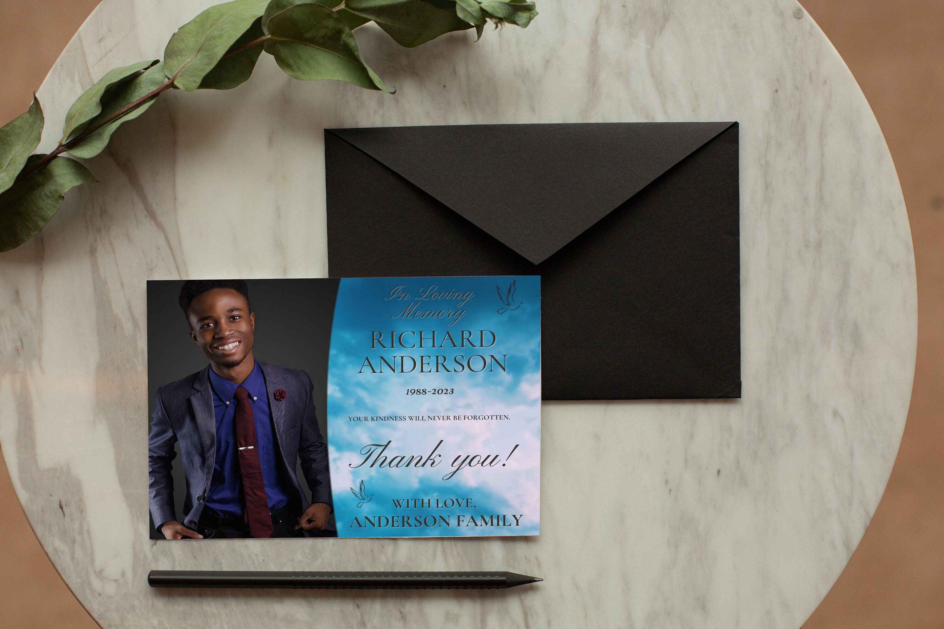 Editable Funeral Thank You Card Template for Canva Instant Digital ...